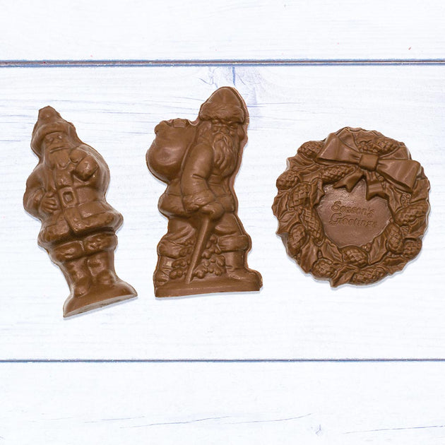 Flat Santa Mold, Milk Chocolate | Wilson Candy